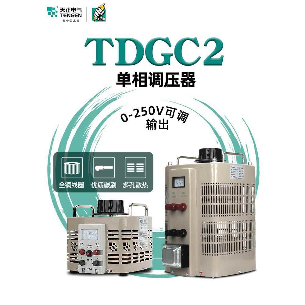 天正单相调压器TDGC2-5KVA10KVA15KVA系列250v300V单相调压变压器