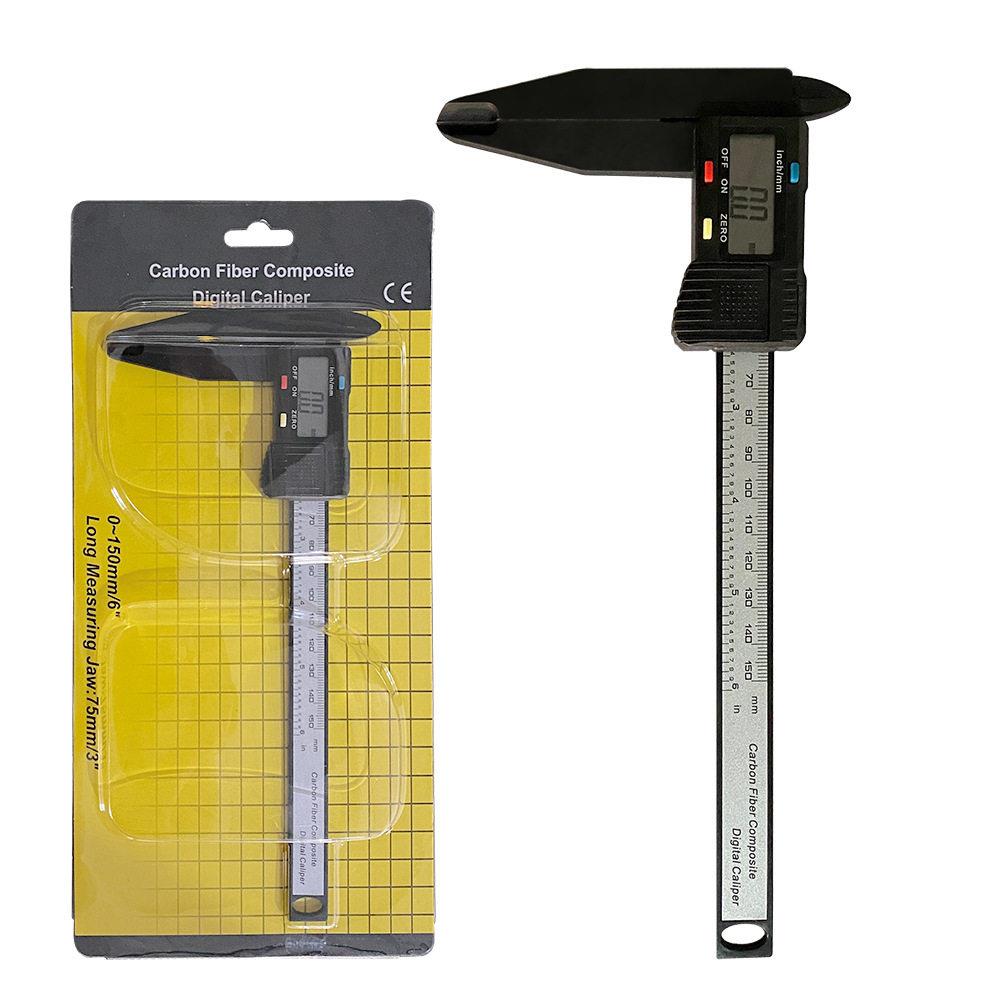150mm长爪电子数显游标卡尺0-150mm强度塑料卡尺测量工具内外径