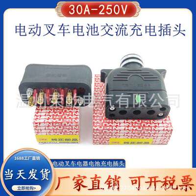 30A泰和电器250V电动叉车电源电池充电公母插头力至优37010-10870