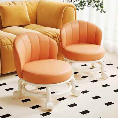 靠万向轮家用小子滑轮矮凳45984带儿童带滑轮凳板凳懒人圆凳背娃椅