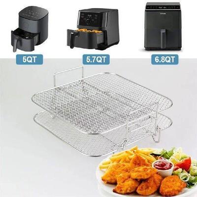 2-Layers Air Fryer Rack Stackable Grid Grilling Rack