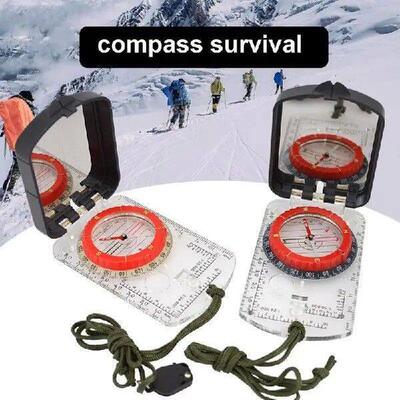 Multifunctional Compass Scale Map Ruler Mirror Outdoor