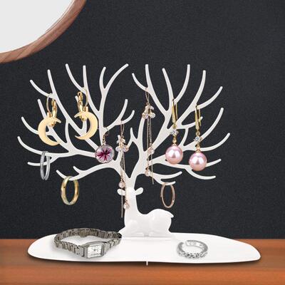 Deer antler tree-shaped ring necklace jewelry display stand,
