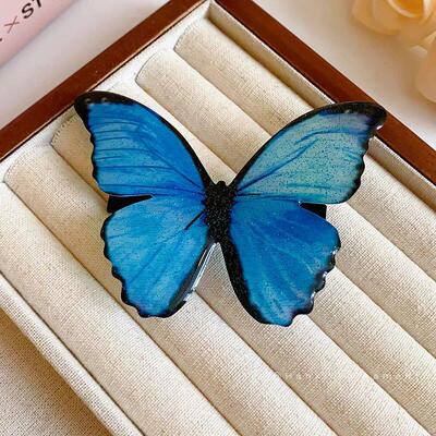 Fairy Dark Blue Gradient Butterfly Shiny Duckbill Hair Clips