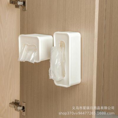Wall-mounted kitchen garbage bag storage box, plastic bag or