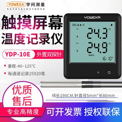 宇问自动温度记录仪YDP-10/20/700EB带探头温湿度计测试仪记录器