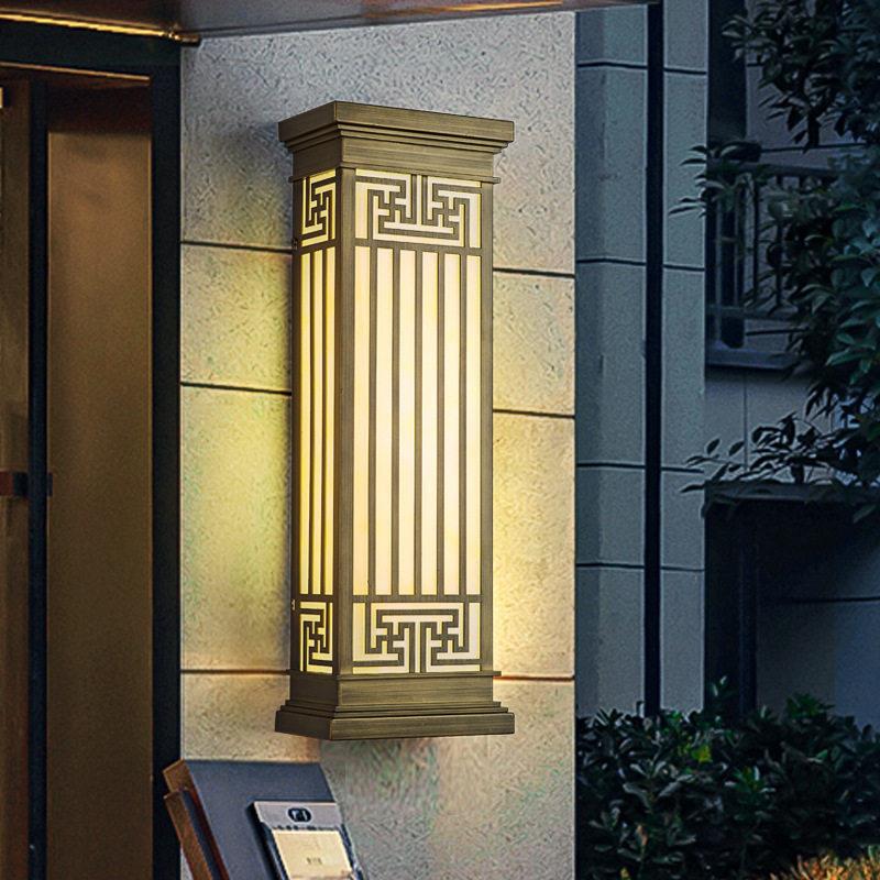 新中式户外壁灯防水庭院灯室外花园别墅大门口过道走廊长条外墙灯