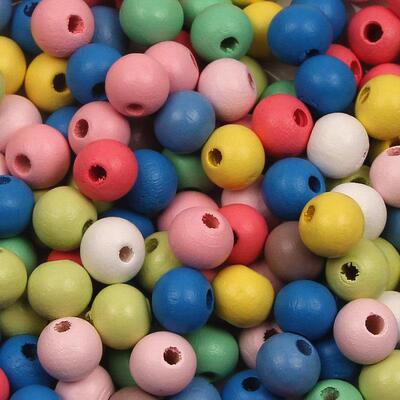 Multicolor Natural Wooden Beads Round Balls 8/10/12mm Wood S
