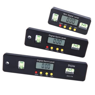 迪吉显特量具200mm底部带平磁塑料数水PWV平尺水仪水平尺角度尺