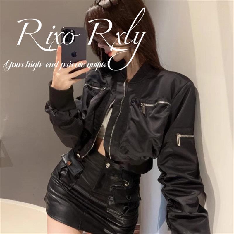 RIXO RXLY复古工装棒球服外套女春秋季小众设计感飞行员夹克上衣