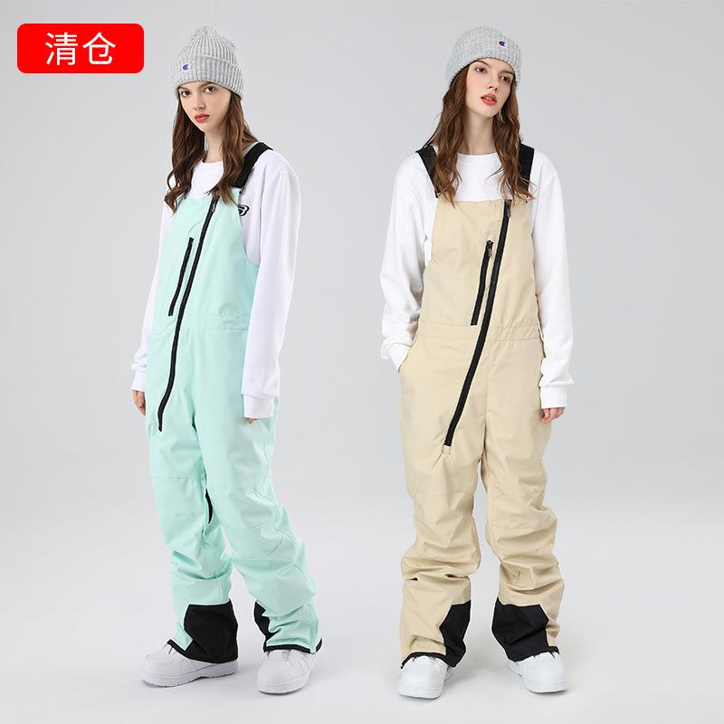 雪怡派2021新品滑雪服背带裤男防水防风日系户外中性滑雪裤女