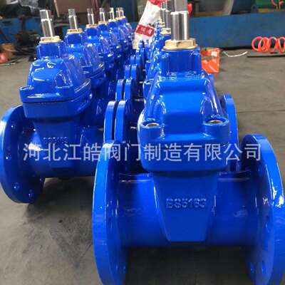 阀门球墨铸铁软密封暗杆闸阀法兰闸阀BS5163标准PN10-16