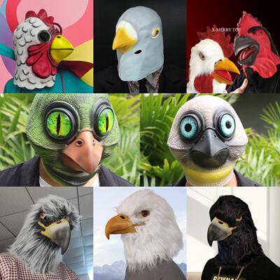 Halloween Eagle Bird Animal Mask Latex Cosplay Prop