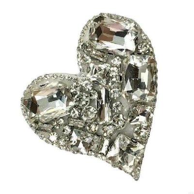 Heart Sew on Patches Rhinestones Applique Rhinestones Iron