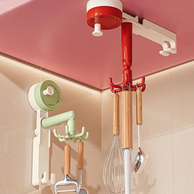 New No-Drill Rotating Hook Multi-Function Movable Kitchen an