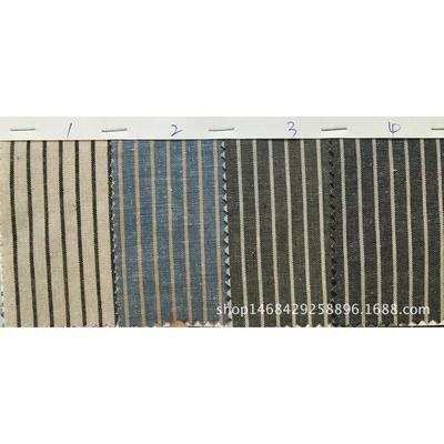 条纹色织厂家直销   新款4513 麻优质棉服装面料麻布时尚#现货