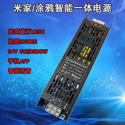 已接入米家智能蓝牙MESH一体控制器涂鸦24v双色温RGBCW灯带电源
