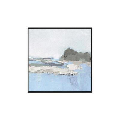蓝色流域现代简约客厅背景墙装饰画蓝色抽象餐厅挂画卧室方形壁画