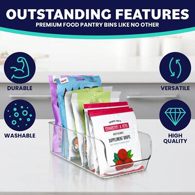 Plastic Food Storage Bin Organizer Snack Containers Storage