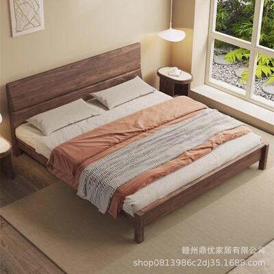 南BPF美胡木实木床现代高简约主桃卧双人质床1.8米原木品极简风大