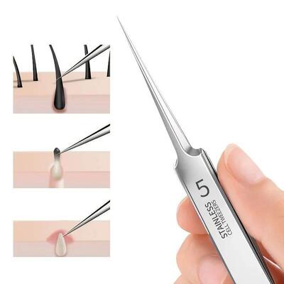 1 Pack Extra Fine No. 5 Cellular Acne Blackhead Tweezers - F
