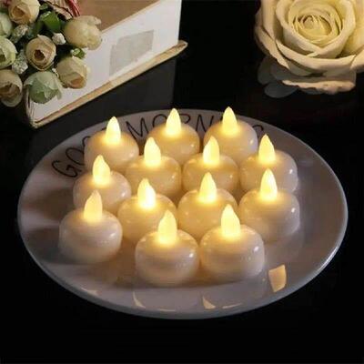 1/2/4PCS 6psc Flameless Floating Candle Waterproof
