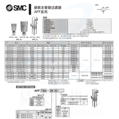 原SMC过滤AFF32317B-14气源处理1.寸5口径前置主管器路压装缩空气