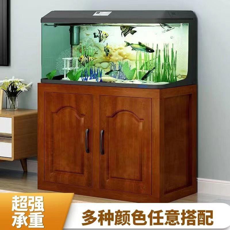 实木缸鱼架底柜家用客厅关柜松545木鱼缸柜底柜超承重落地玄档耐