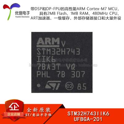 原装STM32H743IIK6 UFBGA-201 ARM Cortex-M7 32位微控制器-MCU
