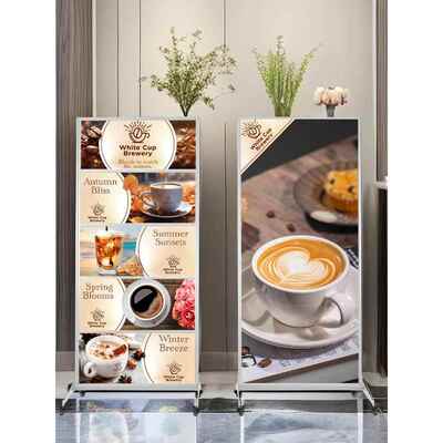 柏思顿双面海报架多层广告牌商场餐厅立式广告牌移动式广告架