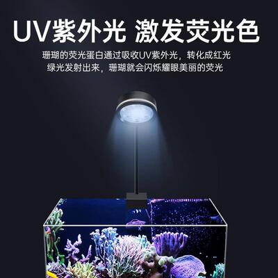 索迪海缸灯全光谱led防水三基色海水缸水草珊瑚专用造景透镜夹灯