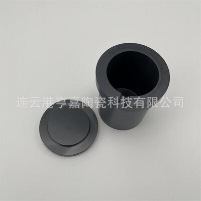 来图定 制 耐磨氮化硅陶瓷坩埚 Si3N4黑色陶瓷熔融坩埚