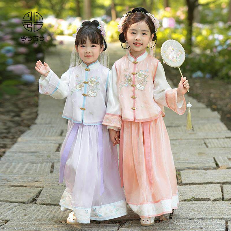 儿童汉服女童连衣裙套装春秋2026新款超仙裙子女孩古风公主裙秋装