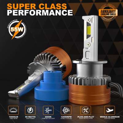 跨境热卖12V汽车LED大灯D1S D2S D3S D4SD5S D8S解码直插款大灯
