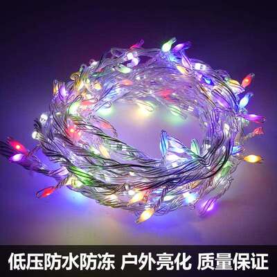跨境新UAM款雨led皮线灯串 下流爆闪铜线日灯节户外水防水布置装