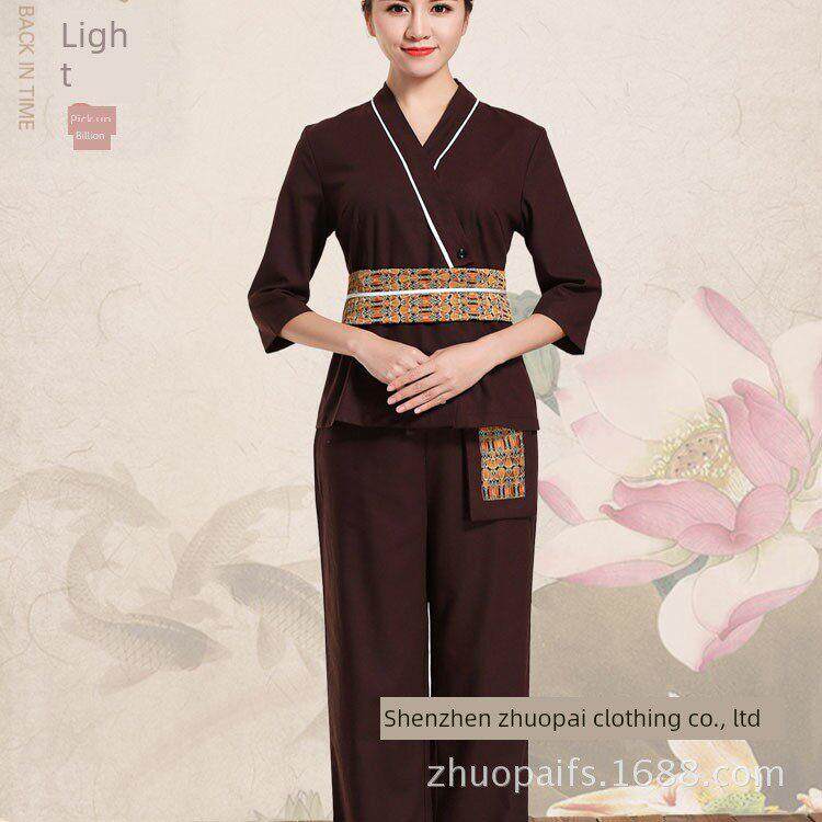 泰国健康中心棉麻技师工作服Spa按摩足部按摩技师服装美容院美容