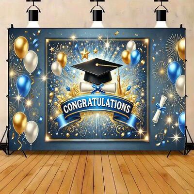 Congrats Grad Photography Background Cloth Wear Resist