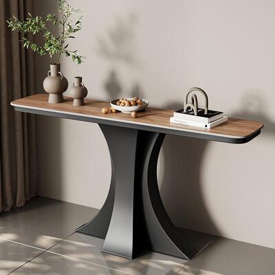 新款奢岩板玄关桌酒店别艺墅客厅创入户靠墙端轻景ZG-80946台术意