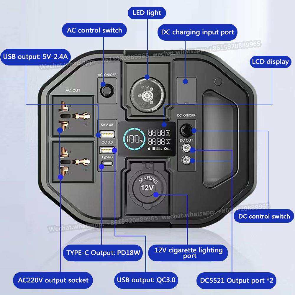 多年厚户外电源220v 500W便携式大容量自驾露营应急移动电站