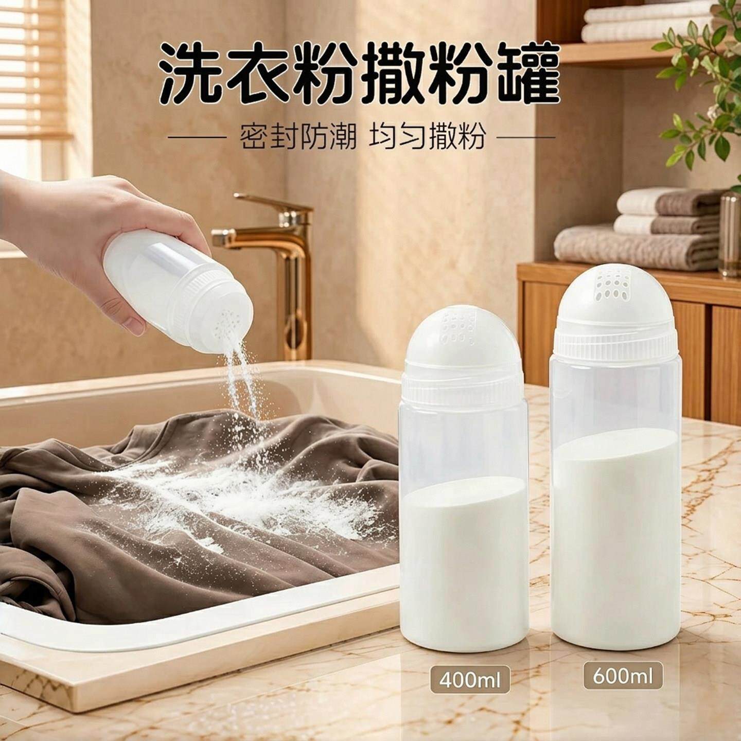 洗衣粉撒粉罐家用分装瓶皂粉收纳盒防潮便携大容量密封专用储存盒