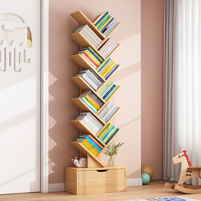 简易书架落地树形收纳卧室书架