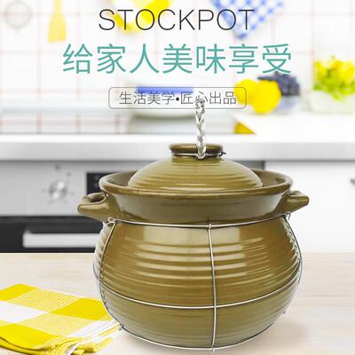 泽粥康耐高温 瓦罐炖线锅 陶201609用土砂锅 家煲汤锅 煲 加钢线