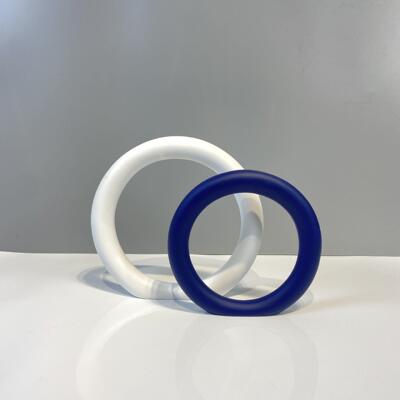 现代极简创意环行摆件几何圆圈摆件样板房售楼处书房客厅软装饰品