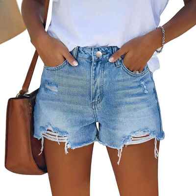 Wrangler Cowboy Cutoff Distressed Sky Shorts