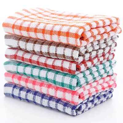 6PCS Cotton Kitchen Tea Towels Absorbent Lint Free Catering