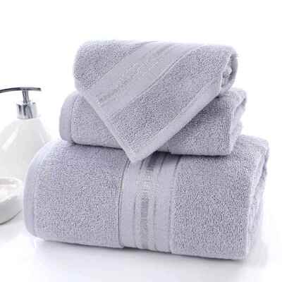 100% cotton 3pcs towels absorbent Bath towel 纯棉浴巾三件套