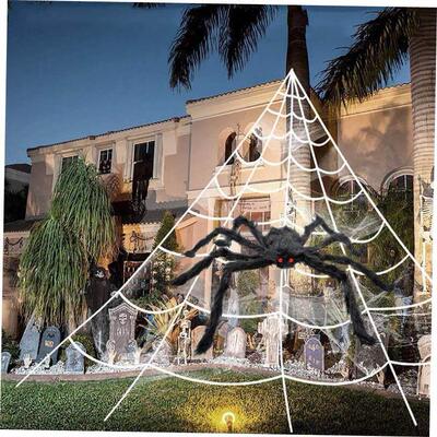 30cm/50cm/75cm/90cm Halloween Black Plush Spider Decoration