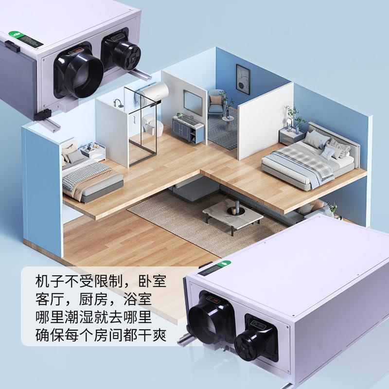 岛新风除湿道机通风家用商用中央管式抽绿湿地风下无品牌/室送排