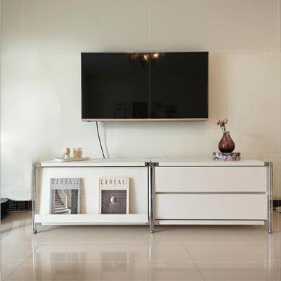 小清新简约白色电视柜客厅储物收纳层架客厅日式组合柜置物靠墙矮