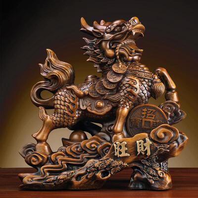 乔招米麒麟摆件对旺米纳一福家居客厅玄关公办室装饰品迁开业TWA